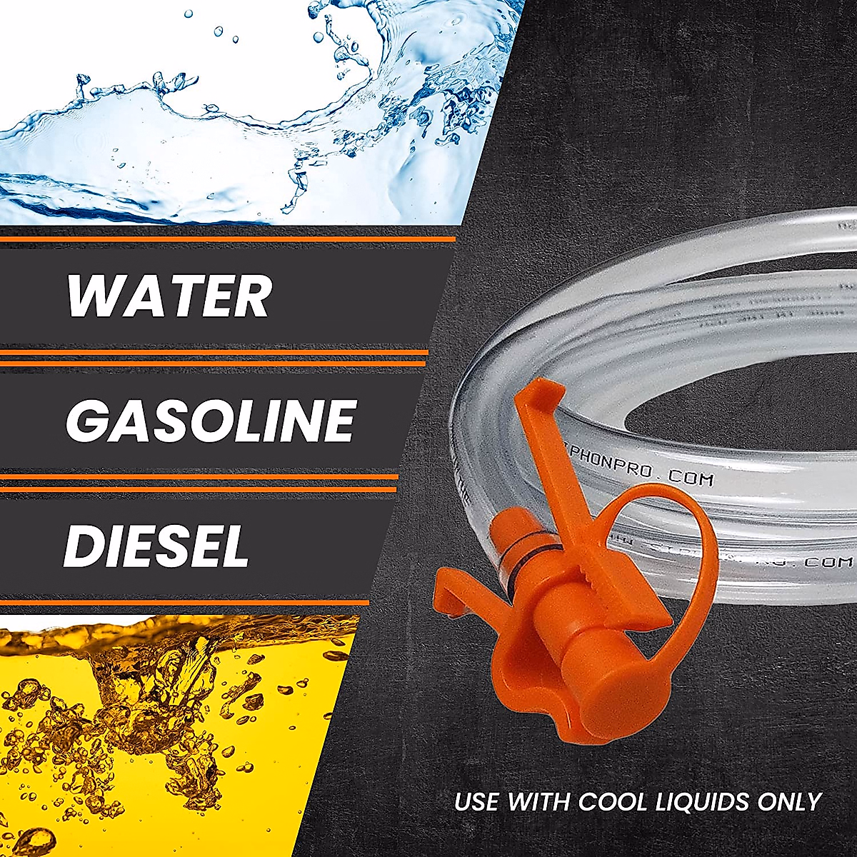 GasTapper Deluxe Siphon Pump for Gas, Diesel & Water - 8' Hose, 4 Gls/Min