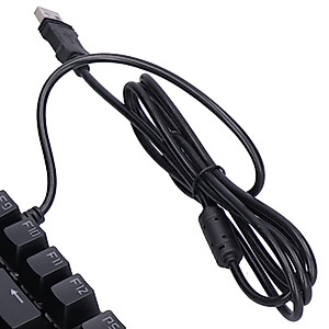 wendeekun Mechanical Illuminated Keyboard, 2 Color Injection 9 Lighting Effects Knob Version, Colorful Backlit Wired 104 Keys Gaming Keyboard