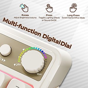 AULA 99 Wireless Keyboard, Custom Computer Keyboard, Tri-Mode Bluetooth 5.0/2.4GHz/USB-C Cute Creamy Gaming Keyboards with Number Pad, RGB Backlit Media Knob Programmable Keybaord for PC Gamer - White