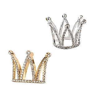 minkissy 2pcs Brush Storage Nail Brush Holder Cake Toppers Pen Turner Retro Decor Jewelry Stands Crown Display Holder Paintbrush Holder Acrylic Nail Brush Vintage Alloy Rhinestone Crystal