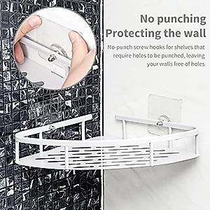 Nail Free Wall Hooks Screw Adhesive Hooks Heavy Duty Screw Free Sticker 14 PCS White Self Adhesive Hooks for Bathroom Kitchen