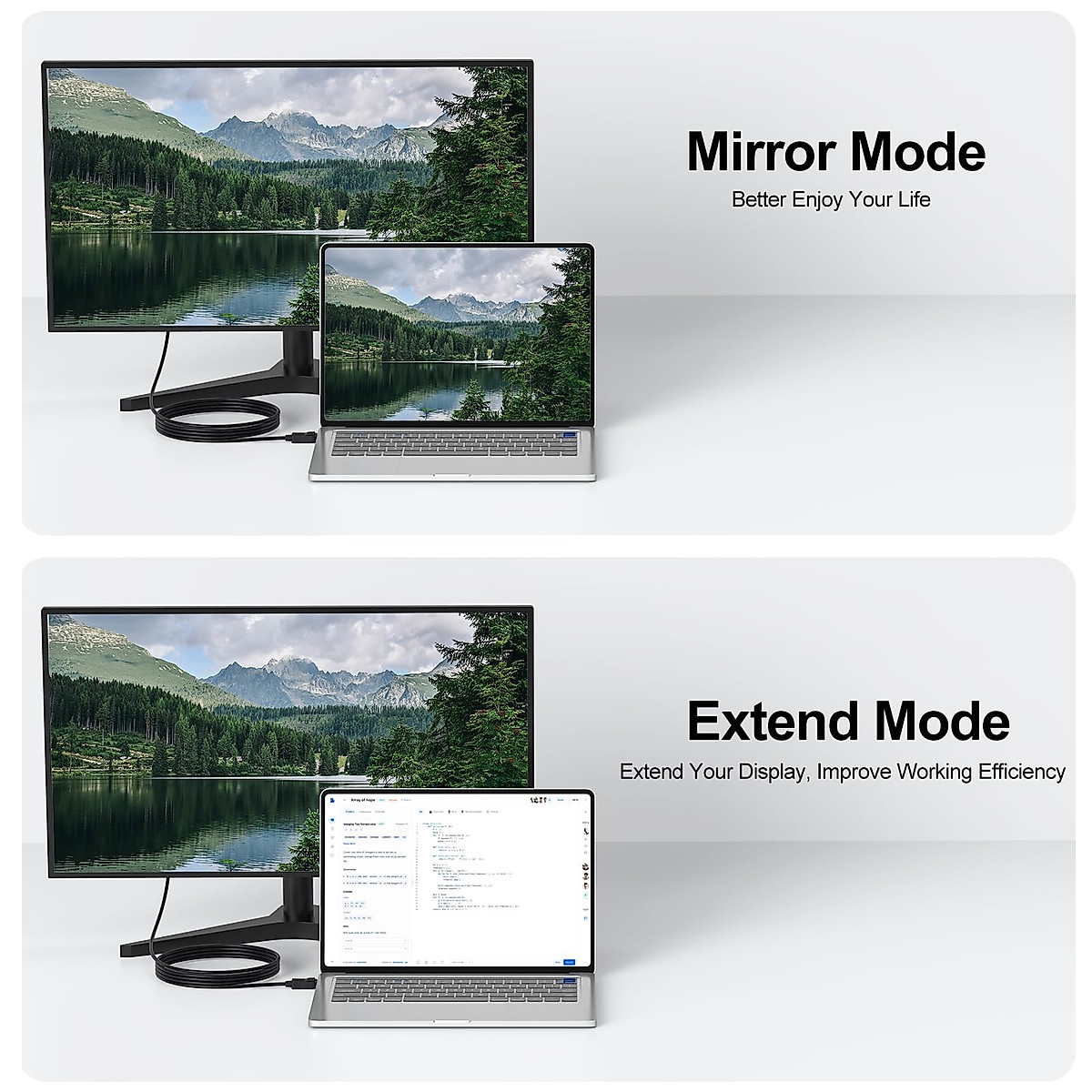 UVOOI DisplayPort to VGA Cable 10 Feet 2-Pack, Gold Plated Display Port DP to VGA Monitor Cable Adapter 10ft Male to Male