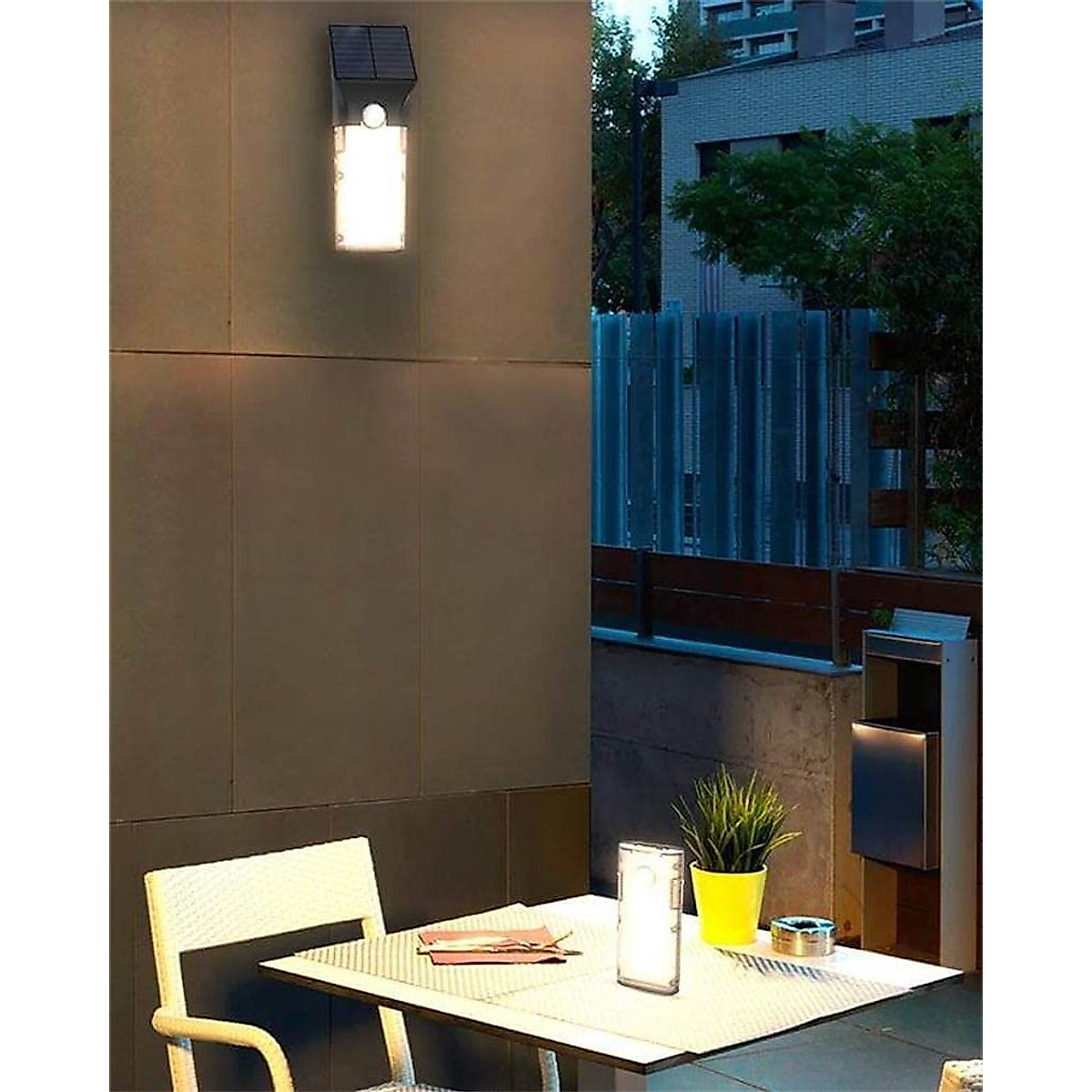 LTOSolar Solar Motion Sensor Waterproof Outdoor Security Flood Lights, Exterior Front Porch Wall Mount Patio Fence Decorative with Detachable Design