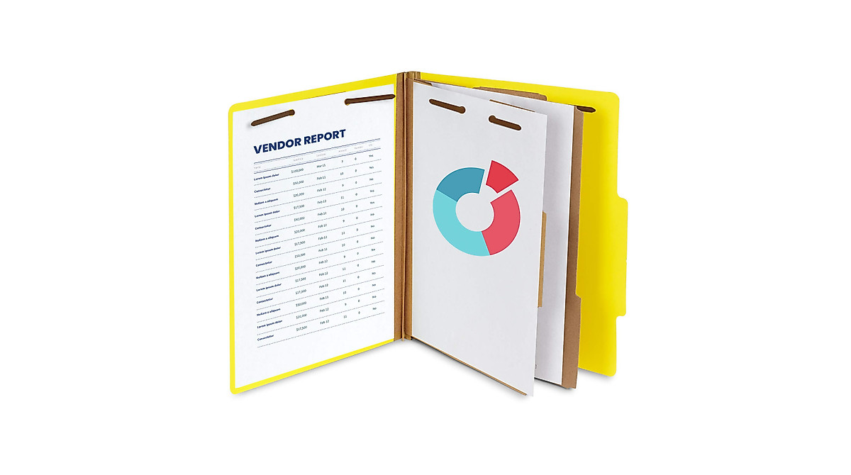 10 Yellow Classification Folders, 2 Divider, 2 Inch Tyvek Expansions ...
