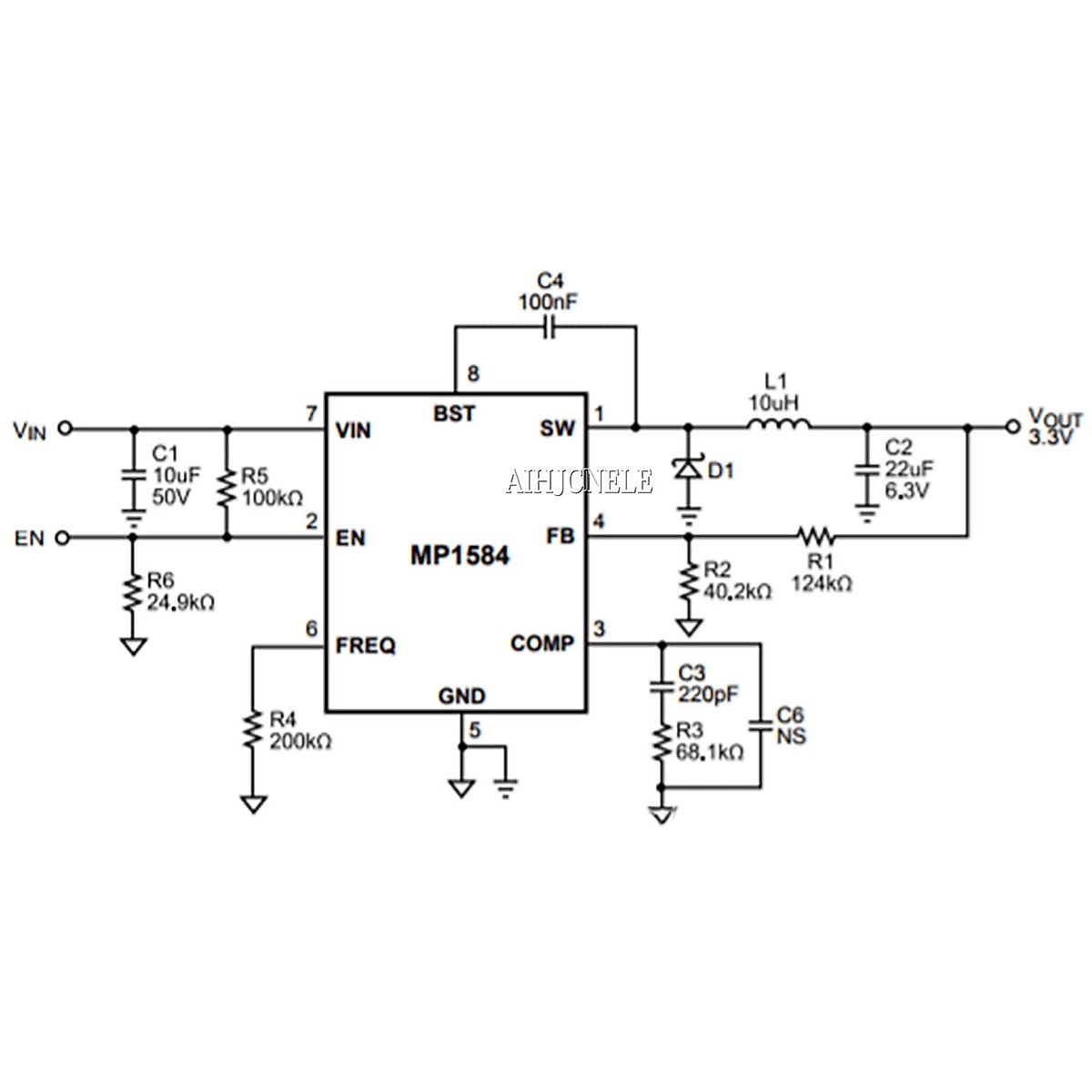 AIHJCNELE 5pcs MP1584 MP1584EN 3A Mini DC-DC Buck Converter 4.5V~28V to 0.8V~20V Adjustable Step Down Power Module Better Than LM2596 with Crocodile Clips Cable for Arduino Raspberry Pi