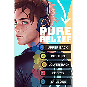 H. Gamer Seat Cushion for Gaming Chair, All-Day Butt Sitting Comfort for Gamers, Non-Slip Office Chair Seat Cushion for Tailbone Pain Relief - Coccyx, Sciatica, Travel, Car, Wheelchair (Firm)