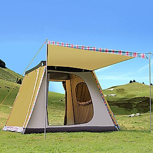 AyfeS Outdoor Tent, Automatic Instant Easy Pop Up Camping Tent, Hexagonal, Double Layer, Double Doors & 4 Windows