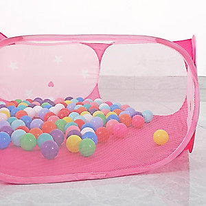 LimitlessFunN 4pc Princess Kids Pop Up Play Tent, Crawl Tunnel, Ball Pit | Includes Star Lights & Carrying Case |, Children Indoor Castle Playhouse for Girls, Toddlers, 47" D x 126" W x 53" H