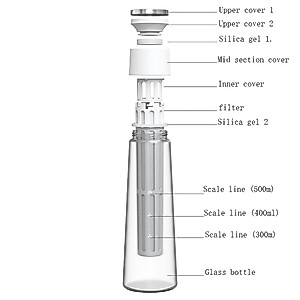 ASSICON Aluminum Espresso Cold Brew Iced Coffee Maker and Tea Infuser for Home Office, Iced Coffee Maker with Filter 20oz Fits Most Stovetop Coffeemaker
