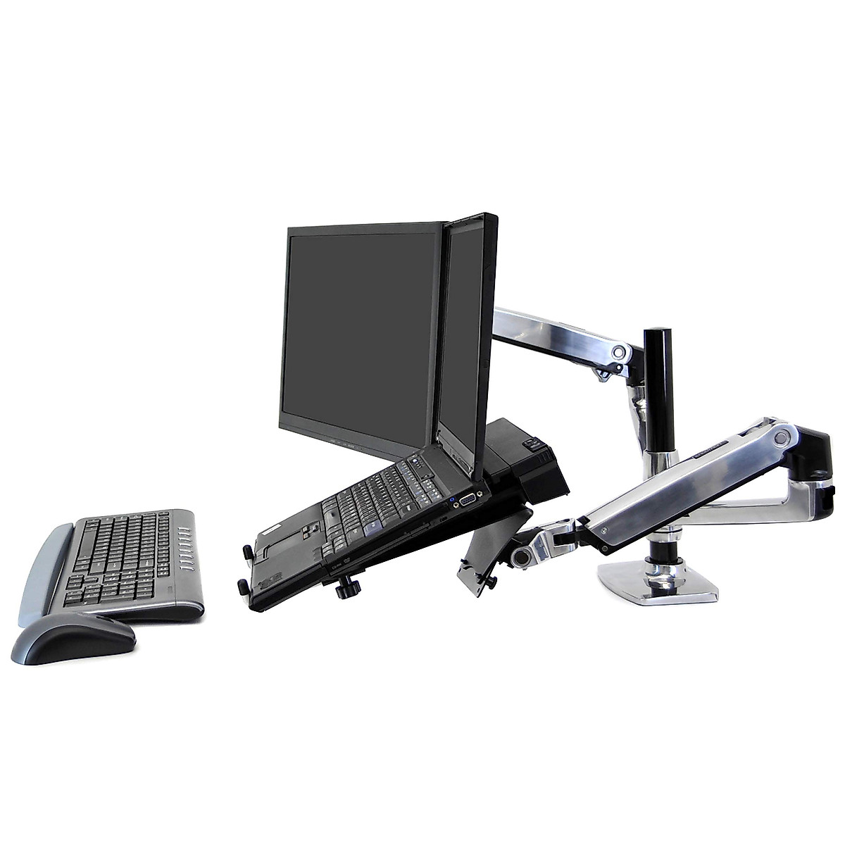 Ergotron – LX Vertical Stacking Dual Monitor Arm, VESA Desk Mount – for 2 Monitors Up to 24 Inches, 7 to 20 lbs Each – Polished Aluminum