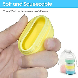 6 Pack Travel Containers for Toiletries, Leakproof Silicone & PP Cream Travel Jars,0.67oz Travel Size Containers with Hard Sealed Lids for Face Hand Body Cream (6 Pieces)