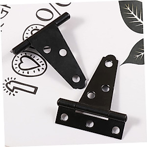 SEWOART T Hinges for Furniture 4PCS 2 Inches Heavy Duty T Hinge Zinc Coating Door Hinges Black Easy Install