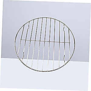 Outanaya 2pcs Stainless Steel Barbecue Grill Air Fryer Grill Rack Round Steaming Cooling Barbecue Grill Rack Outdoor Griddle Grill Outdoor Grill Net Charcoal Bbq Stand for Barbecue Silver