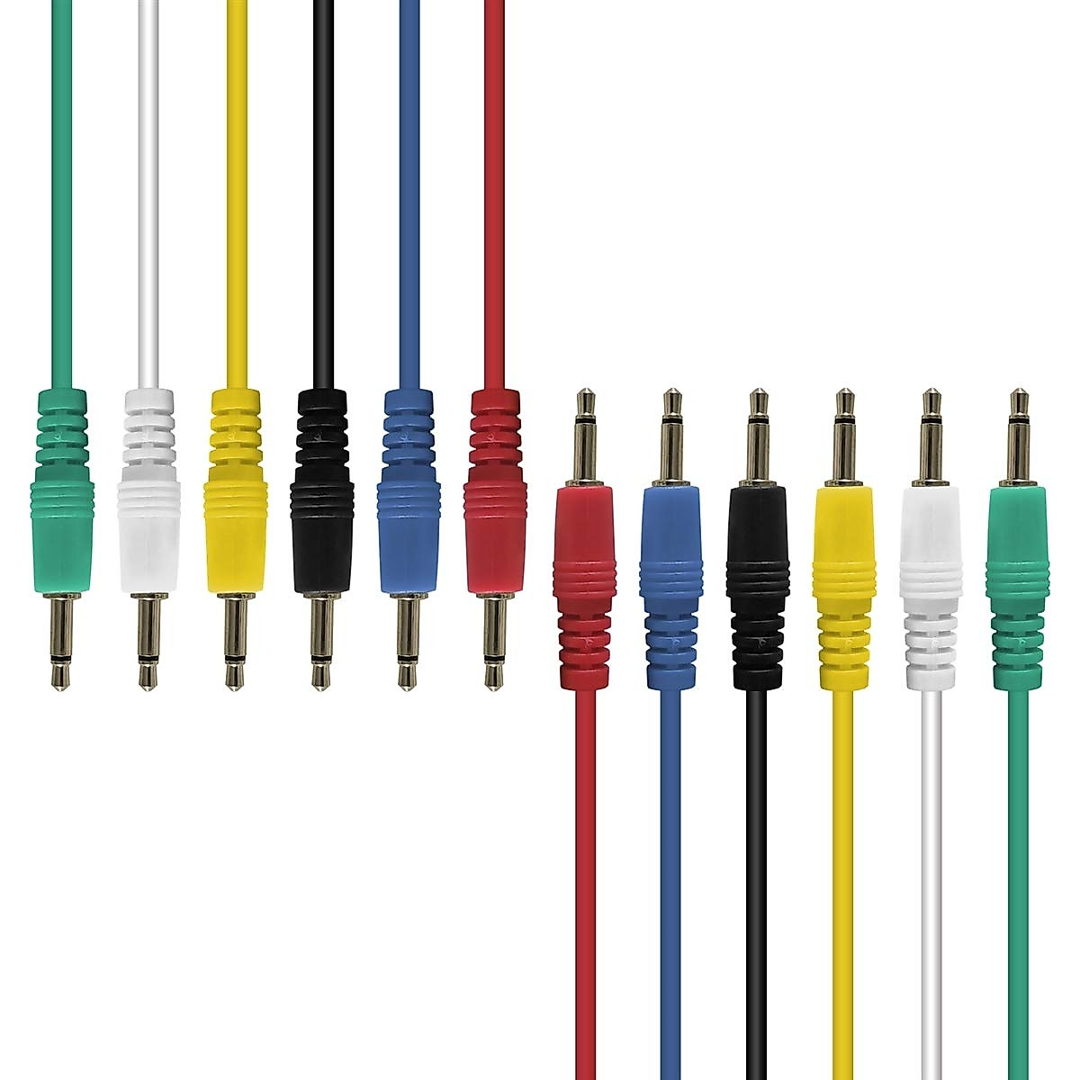 AxcessAbles 1/8 inch (3.5mm) TS to 1/8 inch (3.5mm) TS Unbalanced Mono Patch Cables | Modular Synth Cables | TS Aux Cords| Eurorack Audio Cables | 3.5mm TS Aux Cords 6 Pack (3ft)