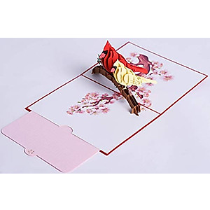 3D Popup Card of Cardinal Bird, Paper Art & Handicrafts, Greeting Cards, Handmade Gifts by PQDGlobal (Cardinal couple)