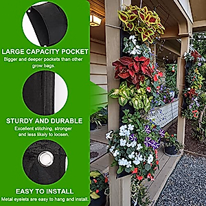 MEIWO Hanging Planters for Indoor Plants New Upgraded 7 Pockets Large Vertical Garden Wall Planter Grow Bags Plant Hanger Garden Balcony Fence Wall Home Decor