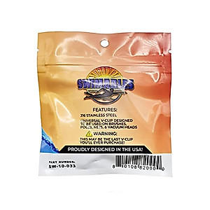 Swimables Stainless Steel Universal V-Clip for All Swimming Pool and Spa Skimmer/Nets, Brushes or Poles - Works for Above Ground or Inground Pools - 3 Pack