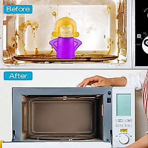 Abnaok Angry Mom Microwave Cleaner and Chilly Mama Fridge Deodoriser 2PCS Easily Clean in Minutes for Home or Office with English Manual