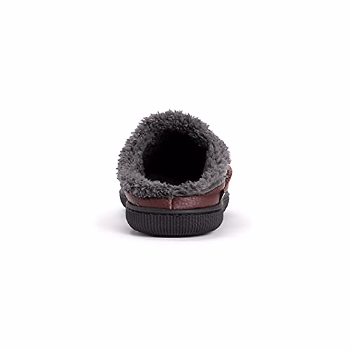 MUK LUKS Men's Faux Leather Clog Slipper, Brown, 8-9