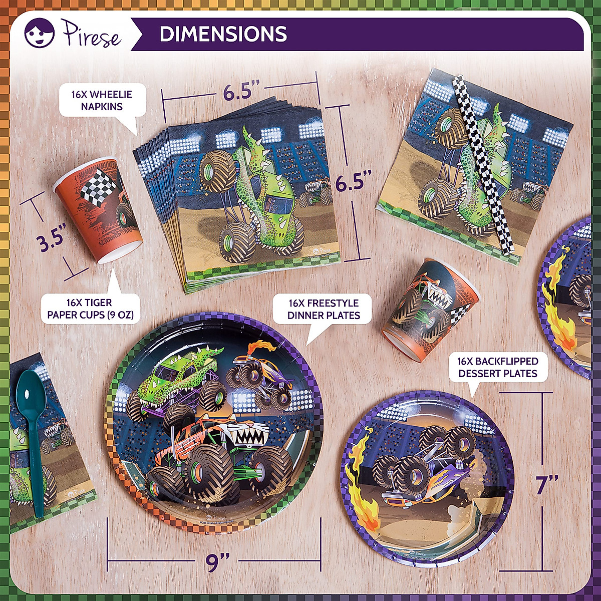 Pirese Monster Truck Birthday Party Supplies, Monster Truck Party Supplies, Monster Truck Birthday | Monster Truck Birthday Decorations | Monster Truck Party Decorations | Monster Truck Party