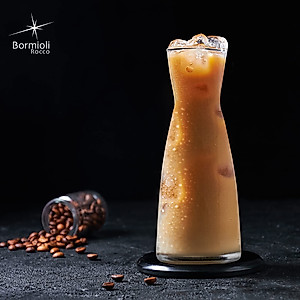 Bormioli Rocco Set Of 2 Ypsilon Carafe, With Natural Cork Top Lid, 18.5 Oz. Star Glass Pitcher For Water, Juice, Ice Tea Or Wine.