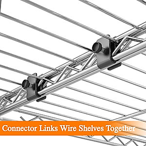 Homdox Heavy Duty Storage Shelves, 4 Tier Wire Shelving Unit, Adjustable Metal Shelves for Storage, Garage Rack Pantry Shelves Kitchen Shelving, 14"x60"x60", Silver Gray