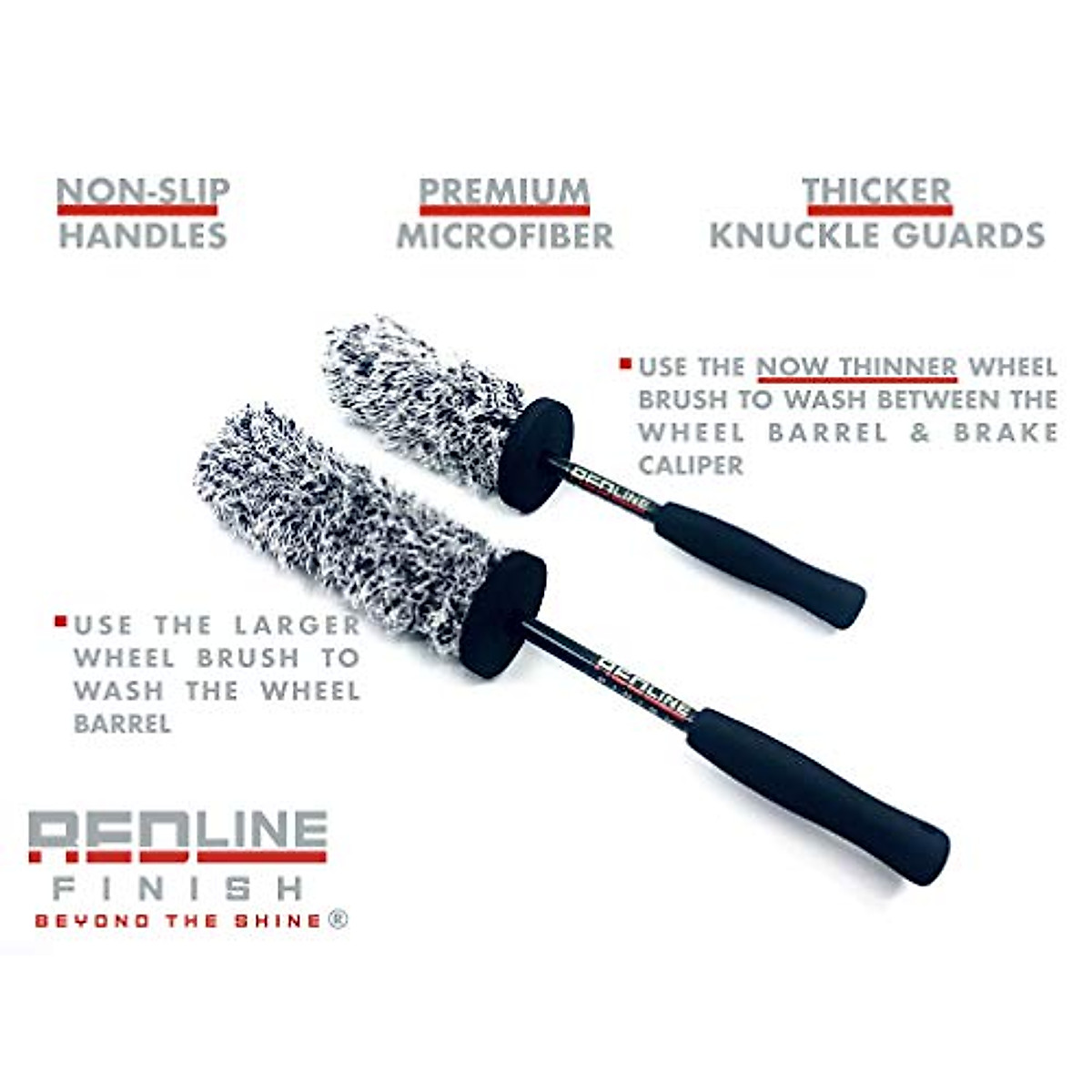 Redline Finish - The Duo Ultimate Microfiber Wheel Brush Set - Premium 17 inch & 13 inch Wheel Brushes