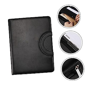 Ciieeo Multifunction Folder Zipper Portfolio Document Storage Pouch Tote Insert Organizer Document Organizer Bags Leather Certificate Bag Zip Binder Canvas Travel Business Book Portable