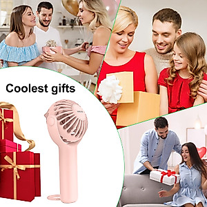NONLOCK 2 IN 1 Portable Handheld Fan,Mini Personal Fan,Neck Fan,Powerful Cooling Fan,Small Desk Fan,Quiet Hand Fan,Camping Beach Travel Fan,USB Rechargeable, Birthday Gifts for Women Men(Pink)