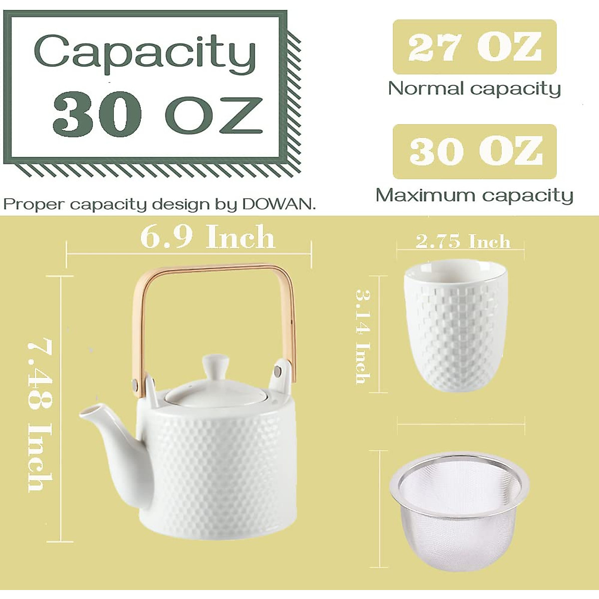 Toichi Japanese Ceramic Tea Cups 6 oz, Teacups Tea Gifts, 1 Cup (Black)