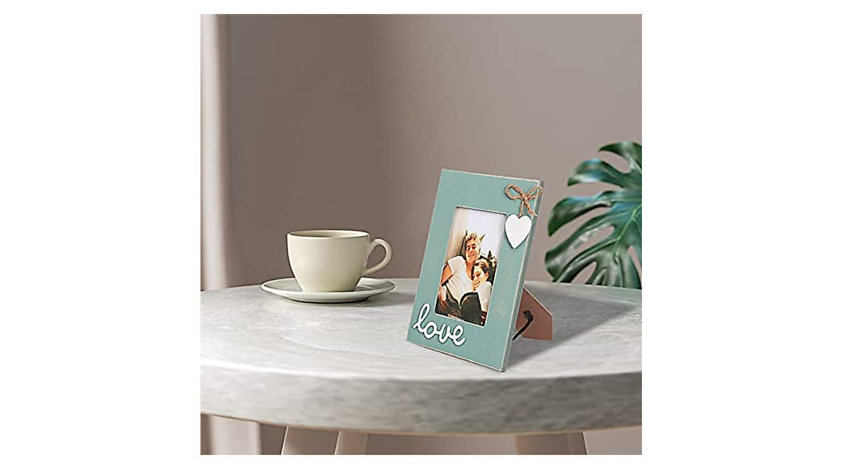 Heart Photo Frame 4x6 in Blue - Perfect for Couples
