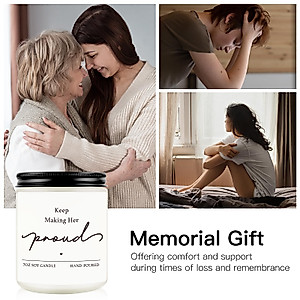 Sympathy Gifts, Keep Making Her Proud Christmas in Heaven Memorial Candle Gifts, Bereavement Gift for Loss of Loved One, Anniversary of Passing, Remembrance Gift for Loss of Mom, Grandma, Sister, Wife