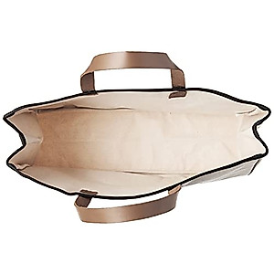 Santa Barbara Design Studio Tote Bag Hold Everything Collection Black and White 100% Cotton Canvas with Genuine Leather Handles, Large, Peace Out