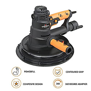 Excited Work Drywall Sander, 800W Electric Drywall Sander with Vacuum and LED Light Variable with a Removable Handle Carry Dust Collection Bag and 13 Pcs Sanding Discs