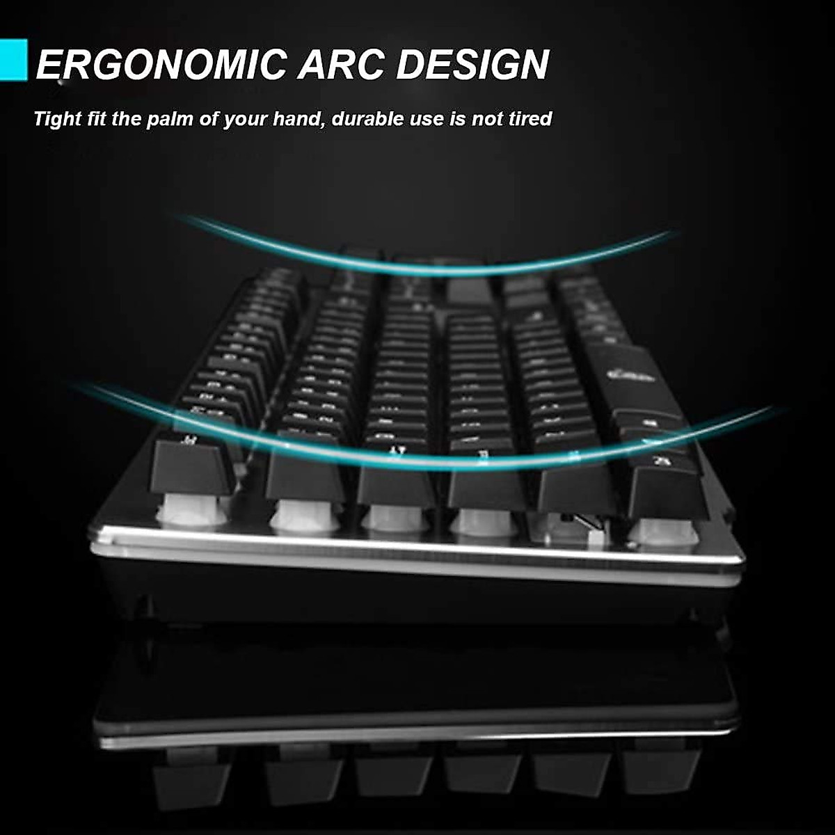 Wireless Mechanical Feel Keyboard and Mouse Set,2.4Ghz Cordless Gaming Keyboard for Laptop Desktop PC Strong Compatible with Windows,ios,Android(above 4.0),etc -No Backlight