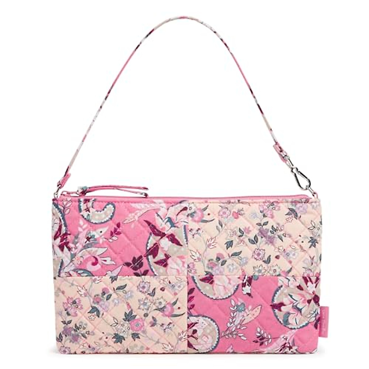 Vera Bradley Women's Cotton Convertible Wristlet With RFID Protection, Botanical Paisley Pink Patchwork, One Size