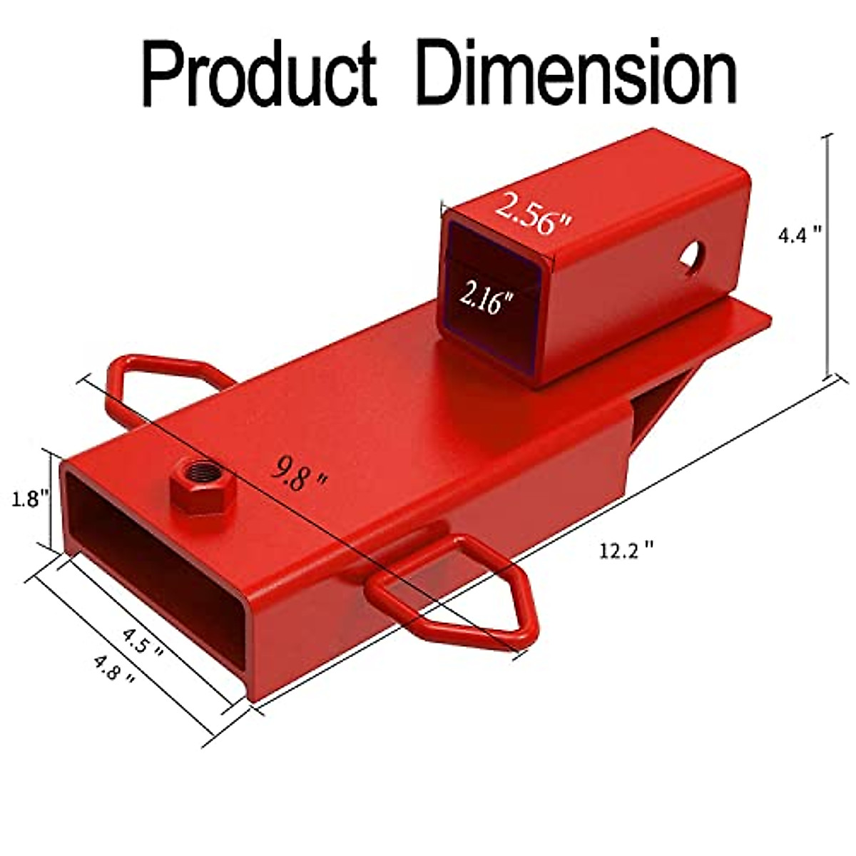 Forklift Hitch Receiver, Forklift Trailer Hitch Attachment 2" Receiver Trailer Towing Adapter with Chain, Red, 1 Pack
