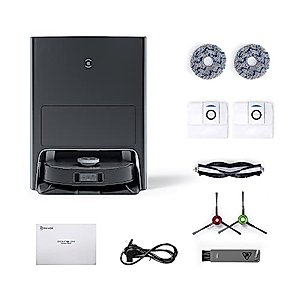 ECOVACS DEEBOT X1 Omni Robot Vacuum and Mop Combo with Self-Emptying, Auto-Wash, Auto-Refill and Auto-Hot Air Drying, 5000Pa Suction, AIVI 3D Obstacle Avoidance, Built-in YIKO Voice Assistant, Black