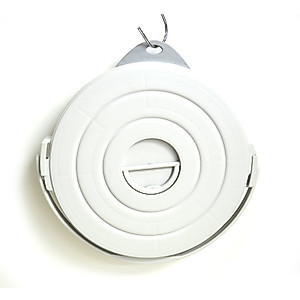 SAMMART Set of 2-10L (2.64Gallon) Collapsible Fishing Bucket Locking Lid, 31cm Dia. (2, Grey)