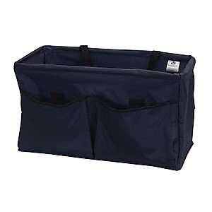 Household Essentials Blue Krush Canvas Utility Tote with Pockets | Reusable Grocery Bag Black Trim