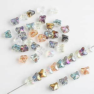 Rired 27 Butterfly Beads Charms for Jewelry Making, 200pcs 8mm(0.32") Small Glass Beads for Crafts, Colorful Cute Spacer Pony Beads for Bracelet Charms, Necklace, Earring, Head Jewelry…