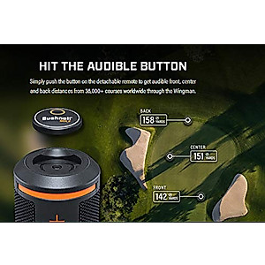 Bushnell Wingman 2 GPS Bluetooth Speaker with Included Wearable4U Ultimate Black Earbuds with Power Case and Wall/Car Chargers Bundle