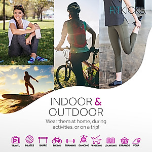 FITKICKS Original Women's Foldable Active Lifestyle Minimalist Footwear Barefoot Yoga Sporty Water Shoes - Black, Small