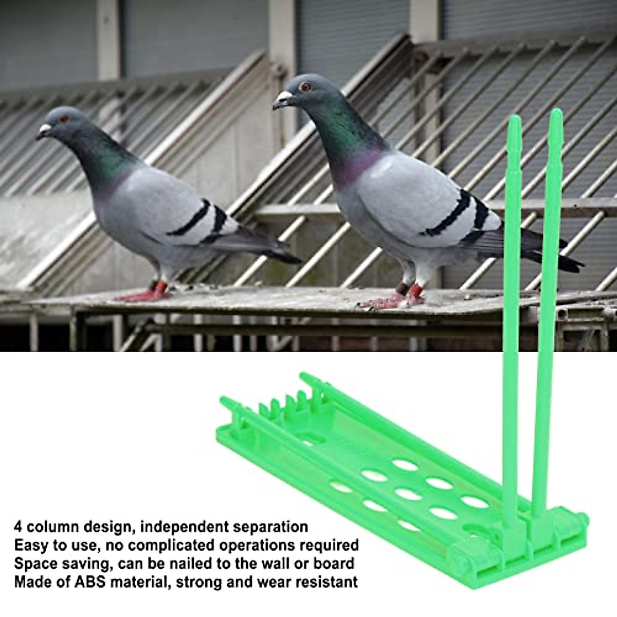 Pilipane Pigeons Foot Rings Frame, 4 Column Wear Resistant Foot Independent Design,Pigeons Bands Rack Frame Rotatable Foot Ring Pigeons Supplies,for s Chicken Duck Eagle Foot(Green), Pigeons Foot Ri