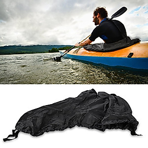 Acouto Spray Skirt Kayak Adjustable Kayak Spray Cover Nylon Kayak Spray Skirt Waterproof Cover Water Sports Accessory(Black)