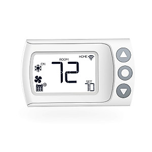 LUX CS1 Smart Programmable Digital Wi-Fi Thermostat, Android and iOS App Compatible, Geofencing, Custom & Auto Scheduling – White