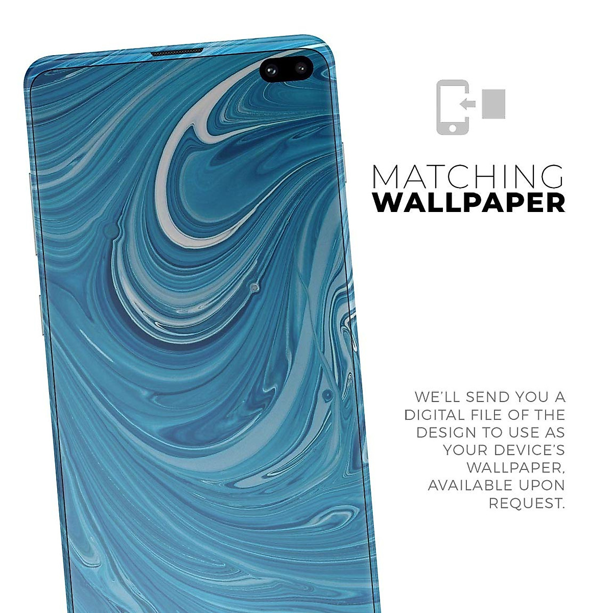 DesignSkinz Liquid Blue Color Fusion Protective Vinyl Decal Wrap Skin Cover Compatible with The Samsung Galaxy S20 (Screen Trim & Back Glass Skin)