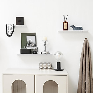 JOOM White Metal Wall Floating Shelf - Metal Wall Shelf- Small Bathroom Shelf-Display Shelves for Wall Storage (White, 16 in)