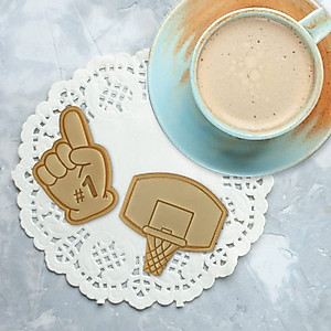 Moose Goods Basketball Cookie Cutter Set of 5 - Sports Cookie Cutters Shapes & Stamp, Basketball Jersey Cookie Cutter for DIY Baking Supplies - Basketball Shirt Cookie Cutter & Sneaker Cookie Cutter