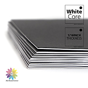 Mat Board Center, 10 Pack 16x20 Black Uncut Mat Boards/Backing Matt Boards for Crafts, Frames, Photos and More